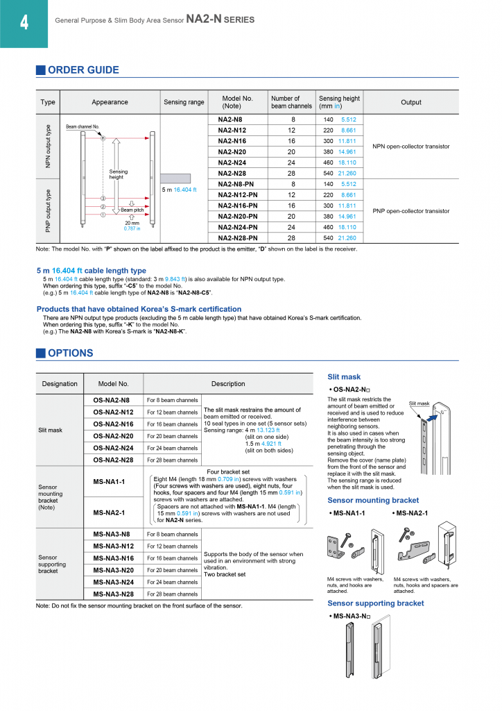 NA2-N28 | General Purpose & Slim Body Area Sensor NA2-N - ตัวแทนจำหน่าย ...